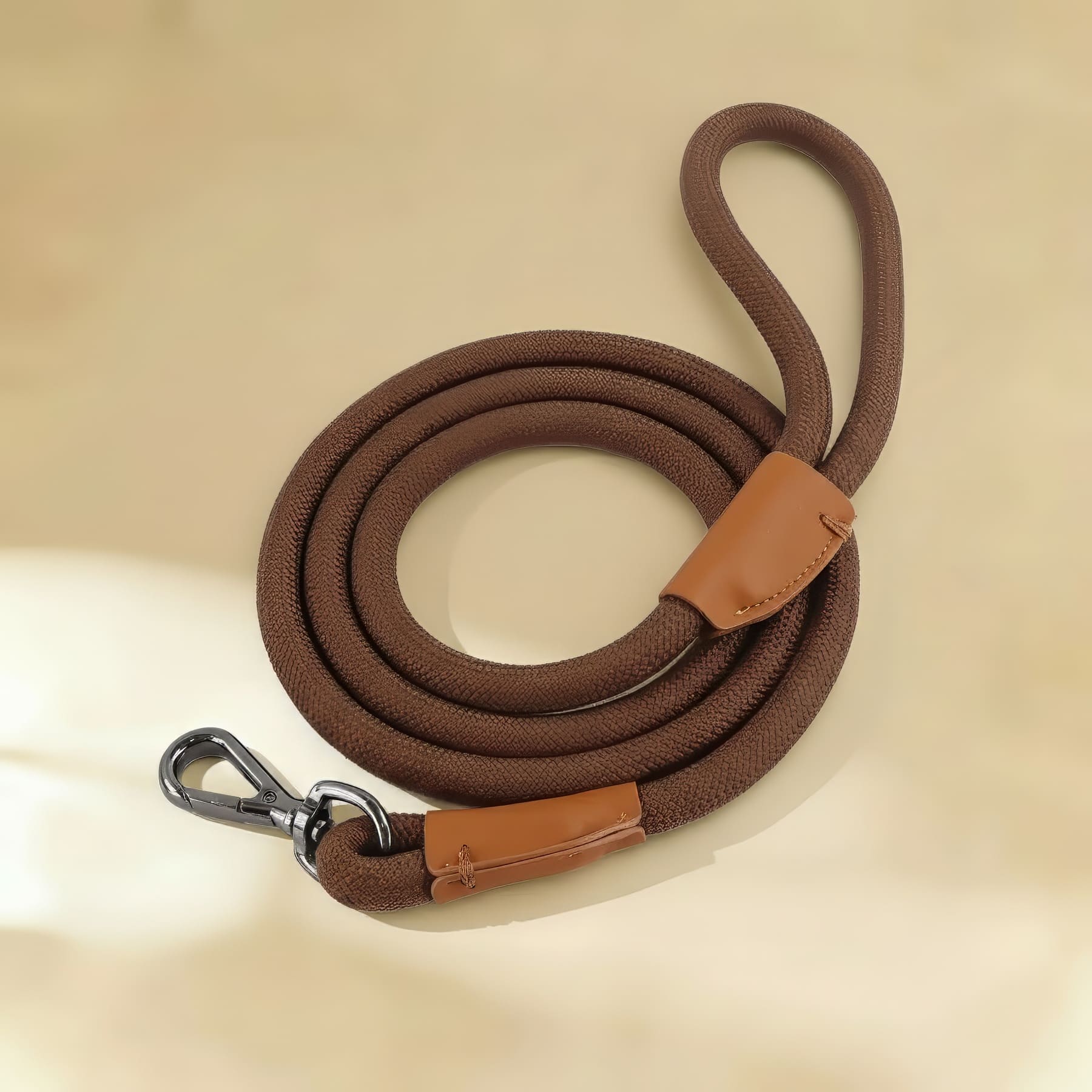 Climbing Rope Dog Leash | Durable Nylon Rope Leash with Leather Joint ...