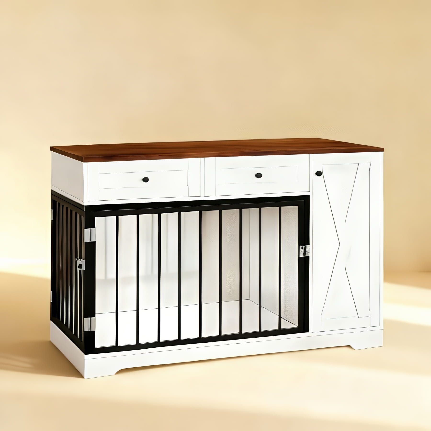 Selene Furniture Style Dog Crate | Wooden Dog Crate with Drawers ...